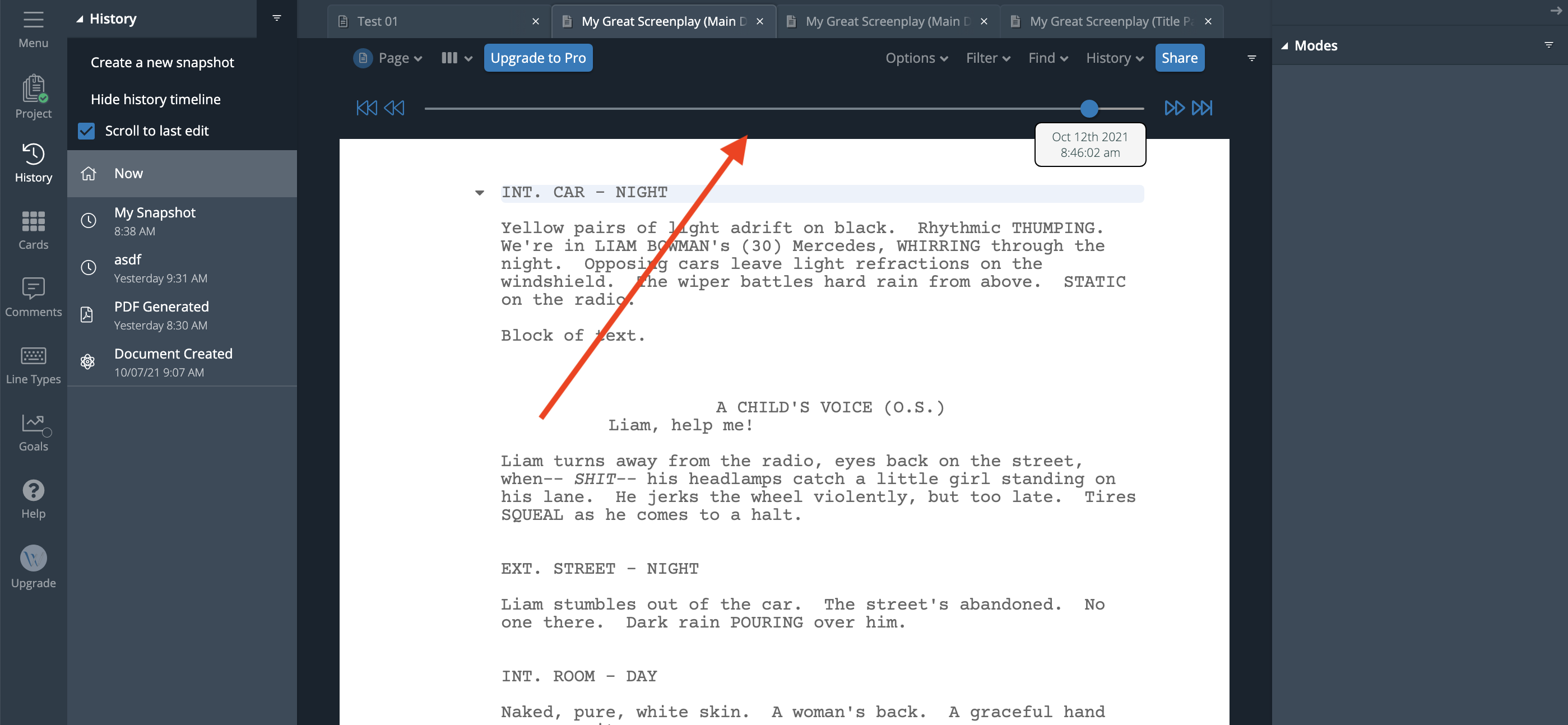 How To Go Back To Earlier Versions Of Your Draft With WriterDuet s 